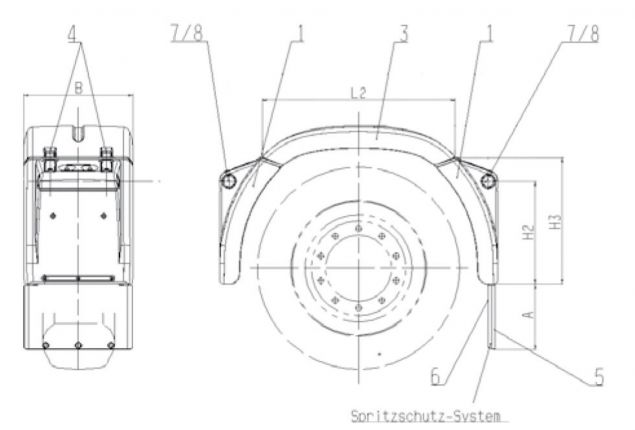 Parafango anteriore del camion parte anteriore 520 - Knott GmbH